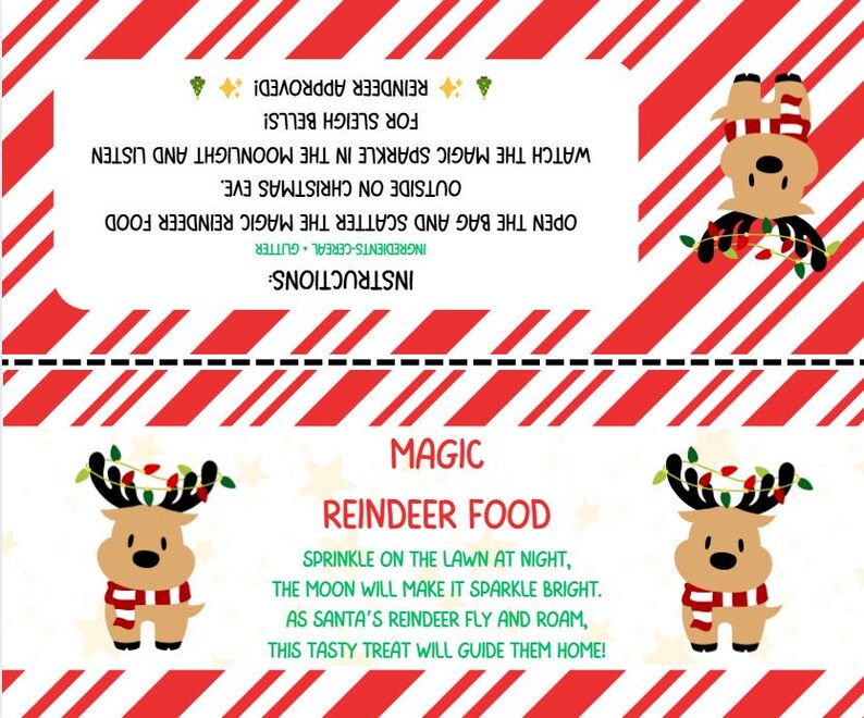 Reindeer Food Label Printable, Magic Reindeer Food Treat Bag Topper ...