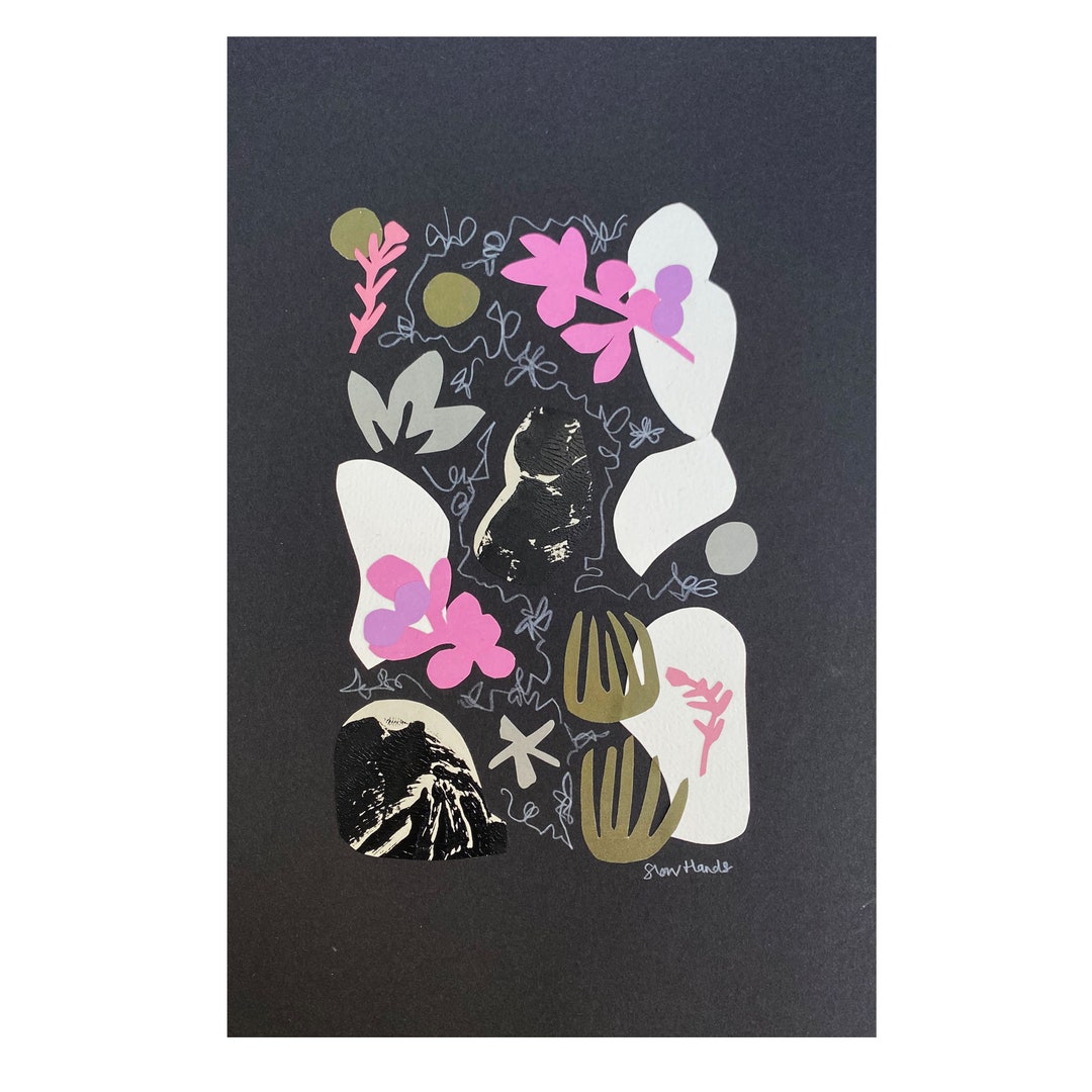 Abstract Papercut Collage A3 Size 'papercut 8' Unique Home Decor Scandi ...