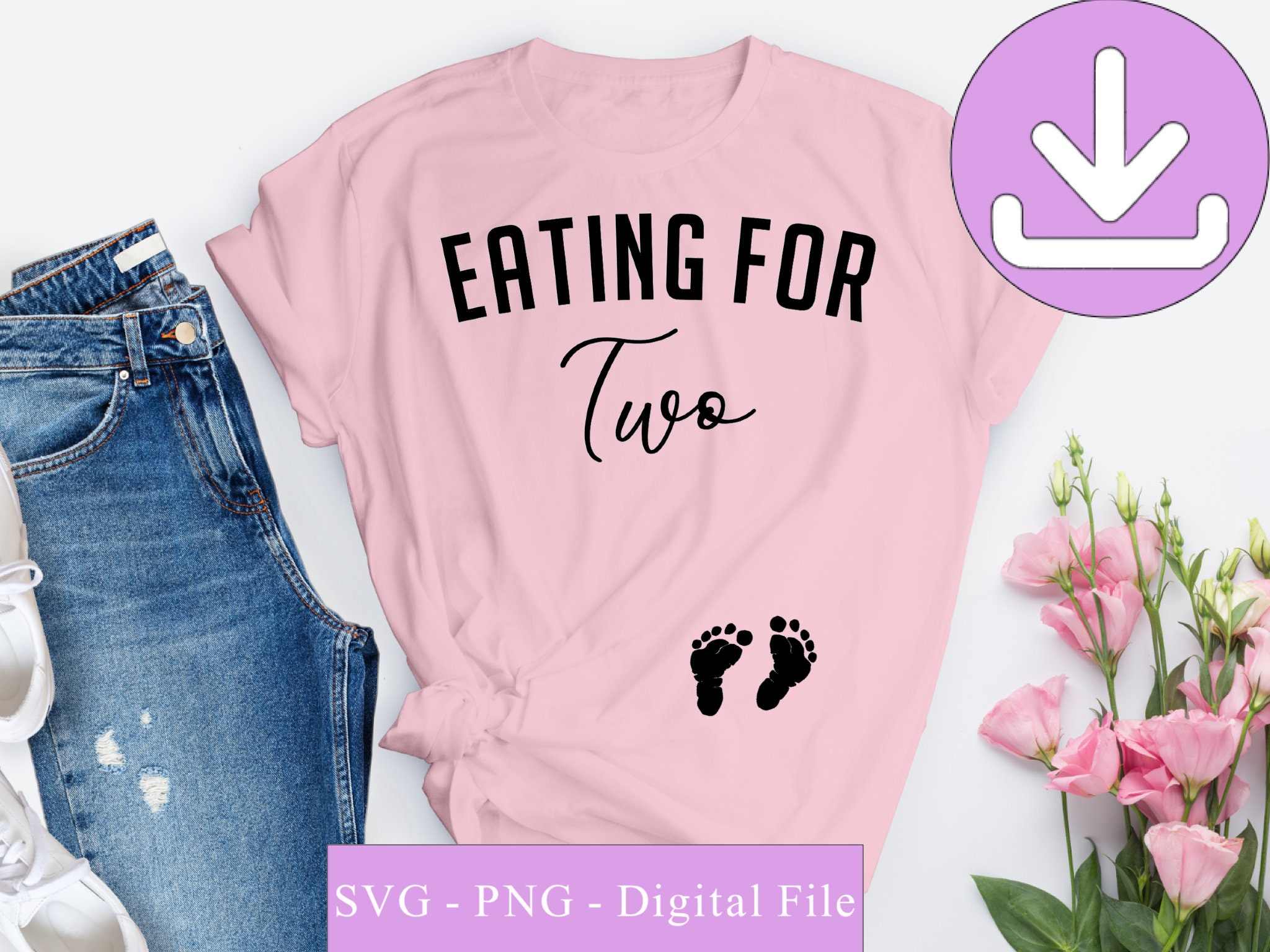 Eating for Two [AND] Drinking for Two Svgs - Etsy