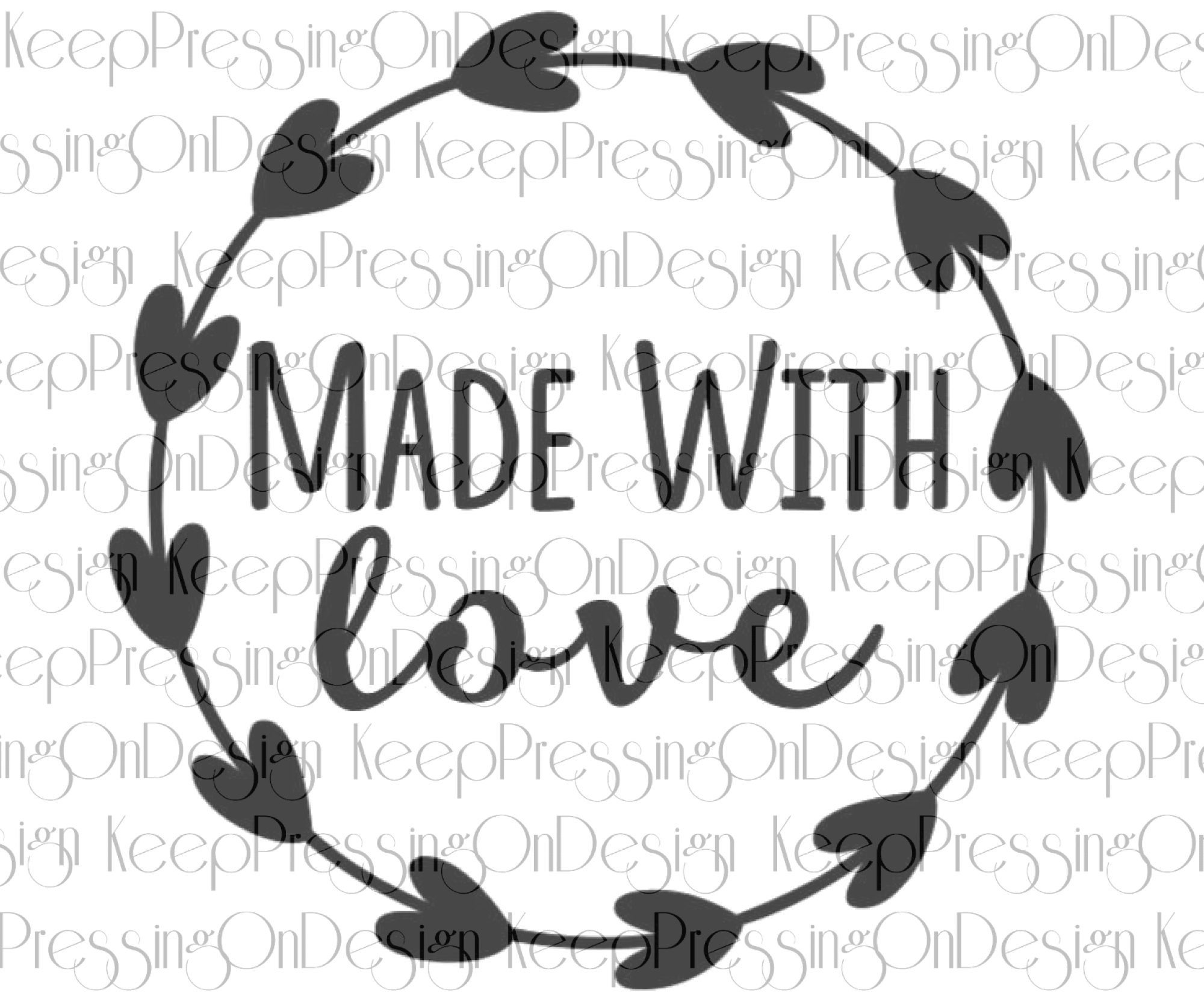 SVG Hecho con amor SVG, PNG Cricut Archivo digital - Etsy España