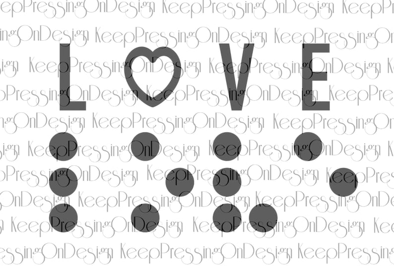 SVG - "love" in Braille - Etsy