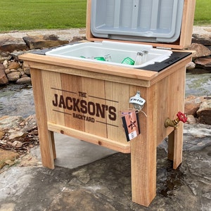 Personalized Mancave Cooler, Backyard Bar Barbecue, Tailgate Cooler ...
