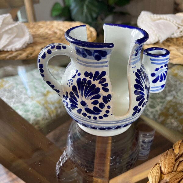 Mexican Talavera Blue Jarritos - Etsy