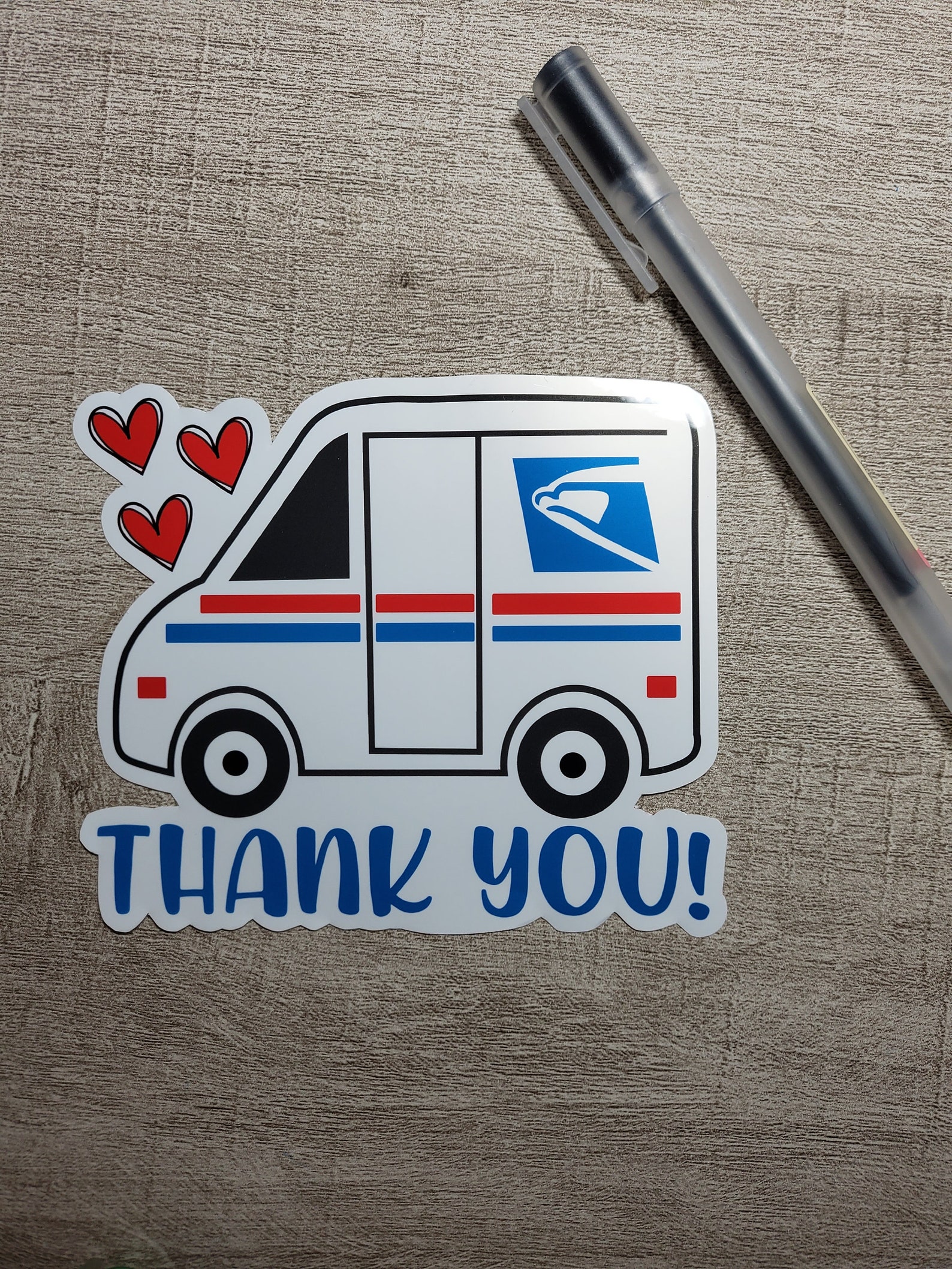 Mail Man Thank You Sticker | Thank You Mailbox | Weatherproof USPS ...