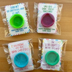 Classroom Valentine Playdoh Cards, Non Candy Valentines Day Kits ...