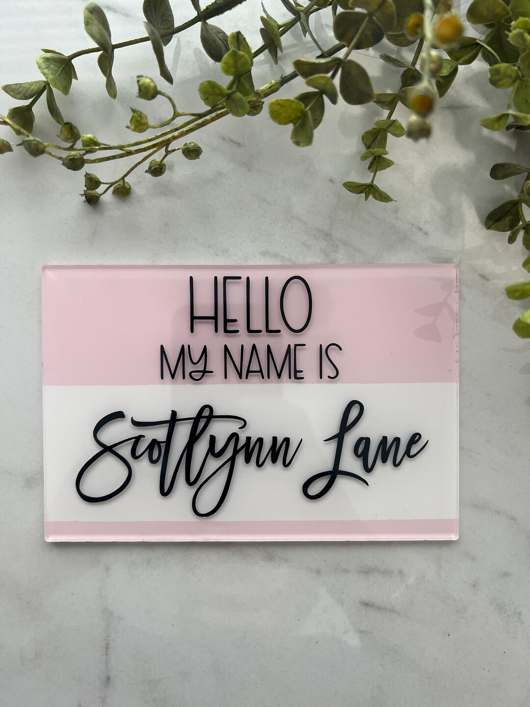 Hello My Name is Baby Sign, Mini 4 X6 Baby Sign, Painted Birth Name ...