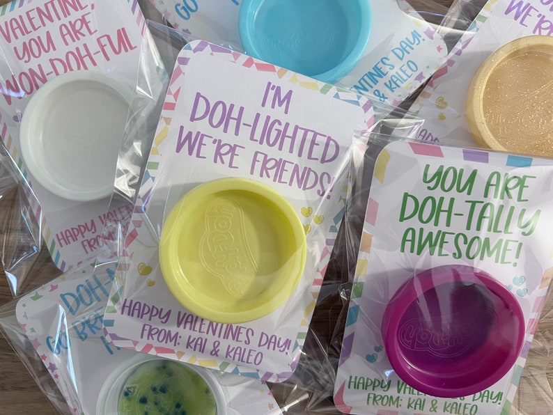 Classroom Valentine Playdoh Cards Non Candy Valentines Day - Etsy