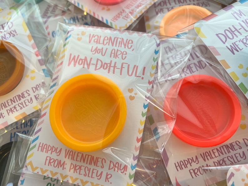 Classroom Valentine Playdoh Cards Non Candy Valentines Day - Etsy
