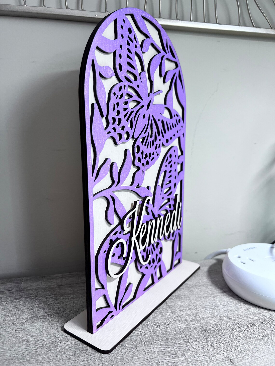 Personalized Butterfly Name Sign Freestanding Custom Wood - Etsy