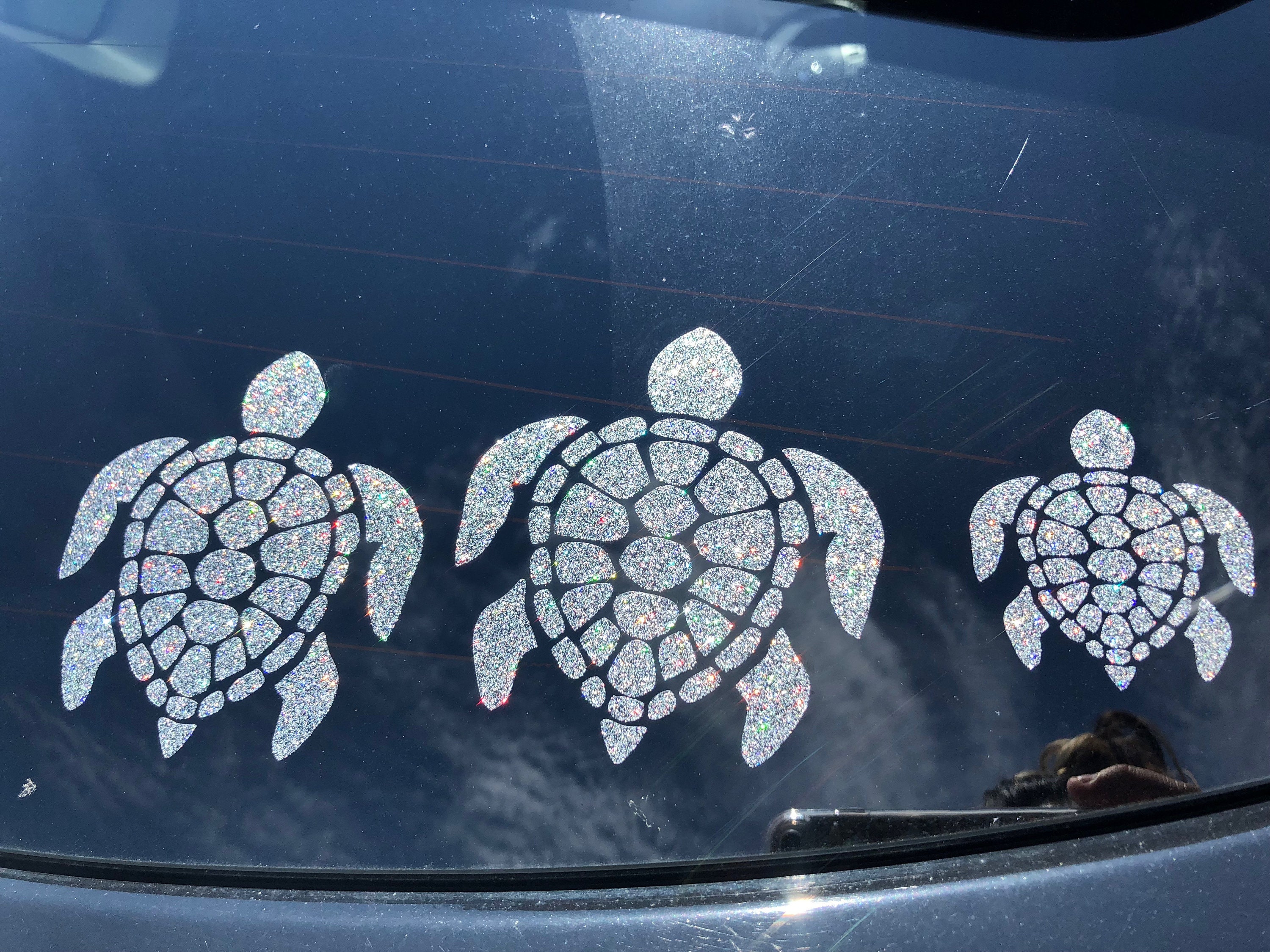 Glitter Turtle Decal Hawaiian Honu Ohana Sea Turtle Family - Etsy