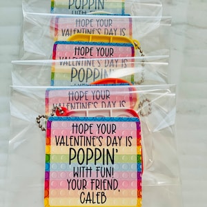 Personalized Kids Valentine's, Valentine Pop It Keychain Favor, Non ...