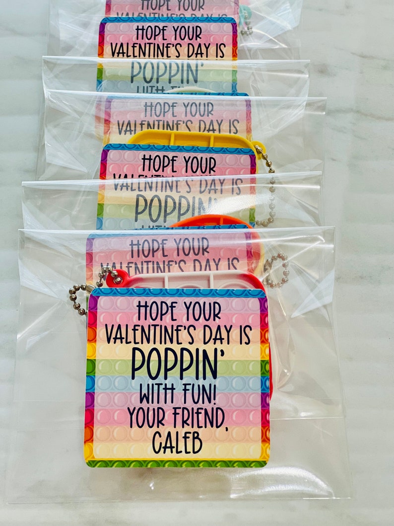 Personalized Kids Valentine's, Valentine Pop It Keychain Favor, Non ...