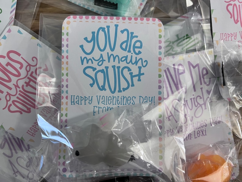Squishy Valentine Classroom Cards Non Candy Valentines Day - Etsy