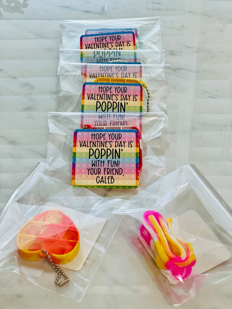 Personalized Kids Valentine's, Valentine Pop It Keychain Favor, Non ...