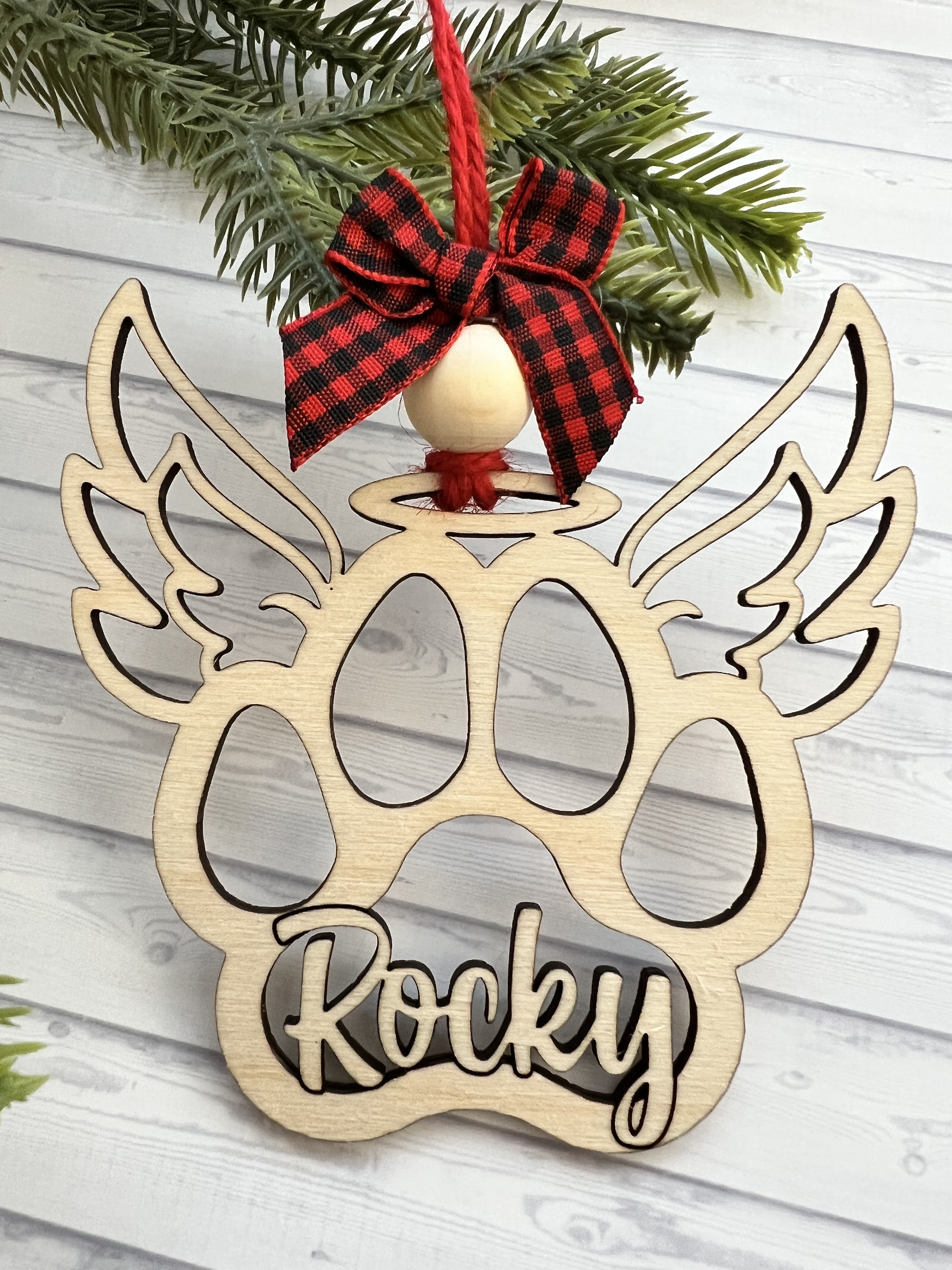 Pet Angel Paw Ornament Angel Wings Pet Loss Ornament | Etsy