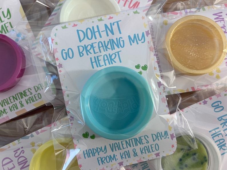 Classroom Valentine Playdoh Cards Non Candy Valentines Day - Etsy