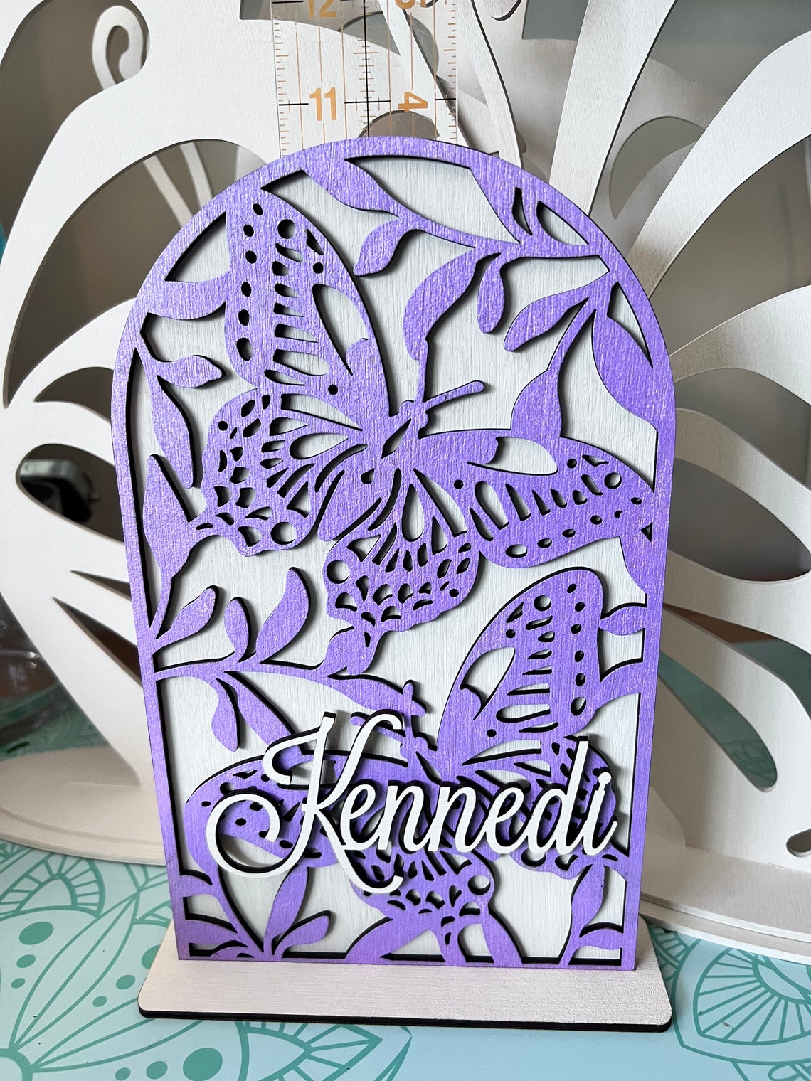 Personalized Butterfly Name Sign Freestanding Custom Wood - Etsy