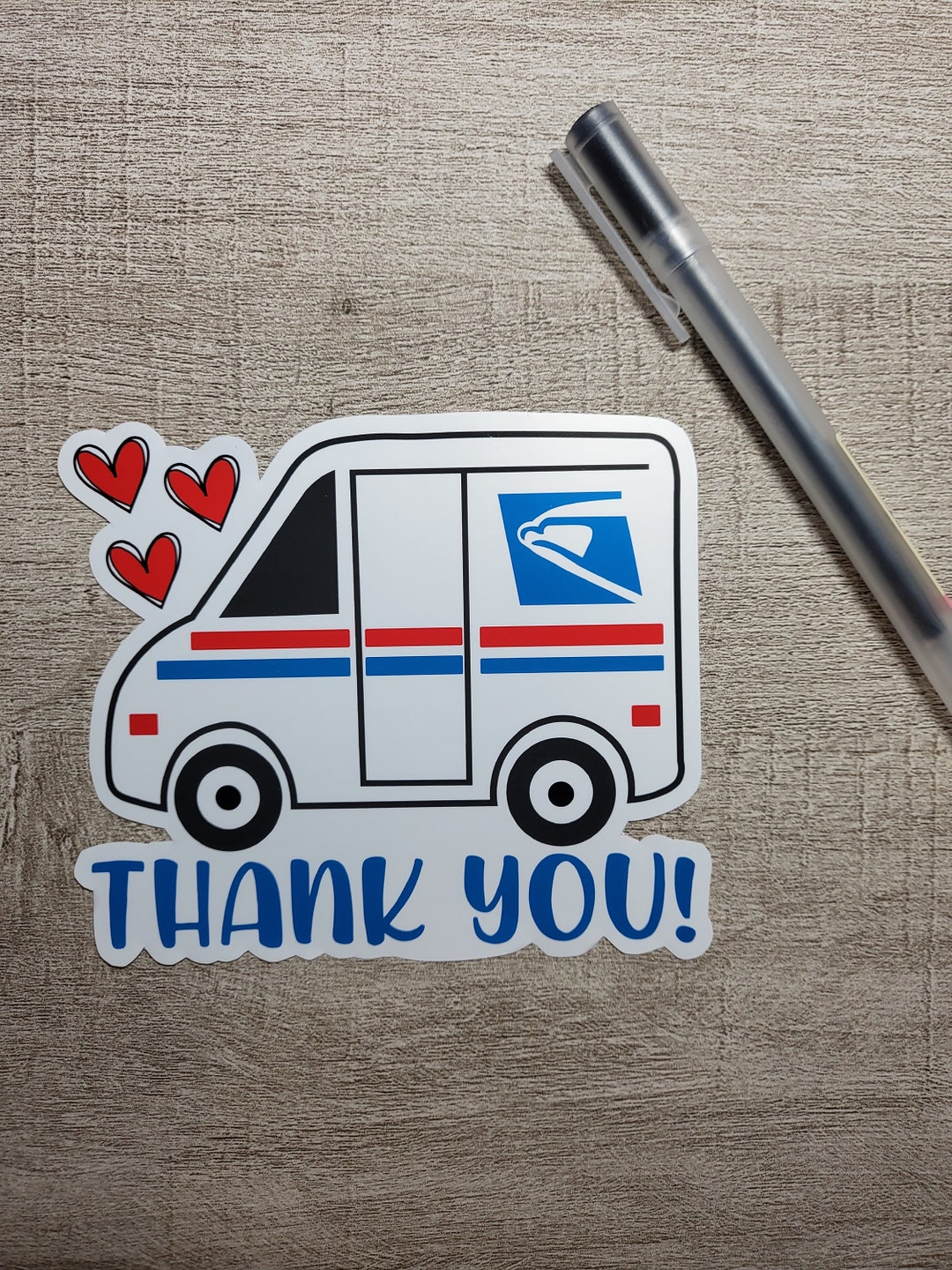 Mail Man Thank You Sticker | Thank You Mailbox | Weatherproof USPS ...