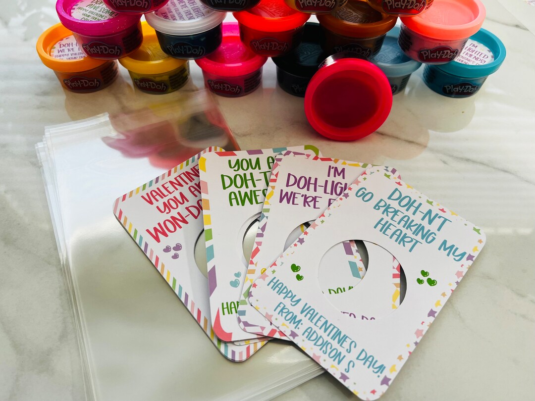 Classroom Valentine's Play Dough Cards and Bags, Non Candy DIY Kits ...