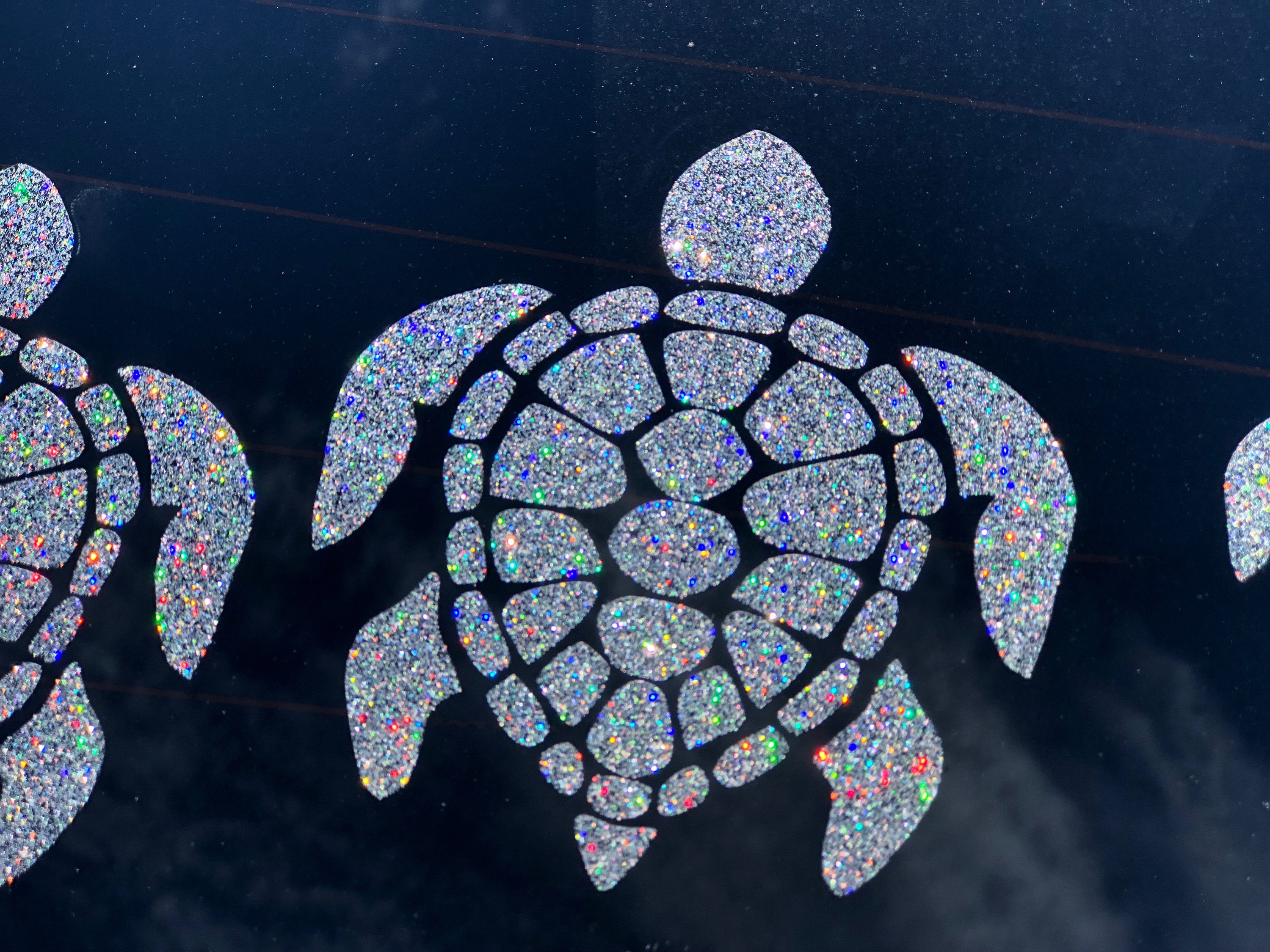 Glitter Turtle Decal Hawaiian Honu Ohana Sea Turtle Family - Etsy
