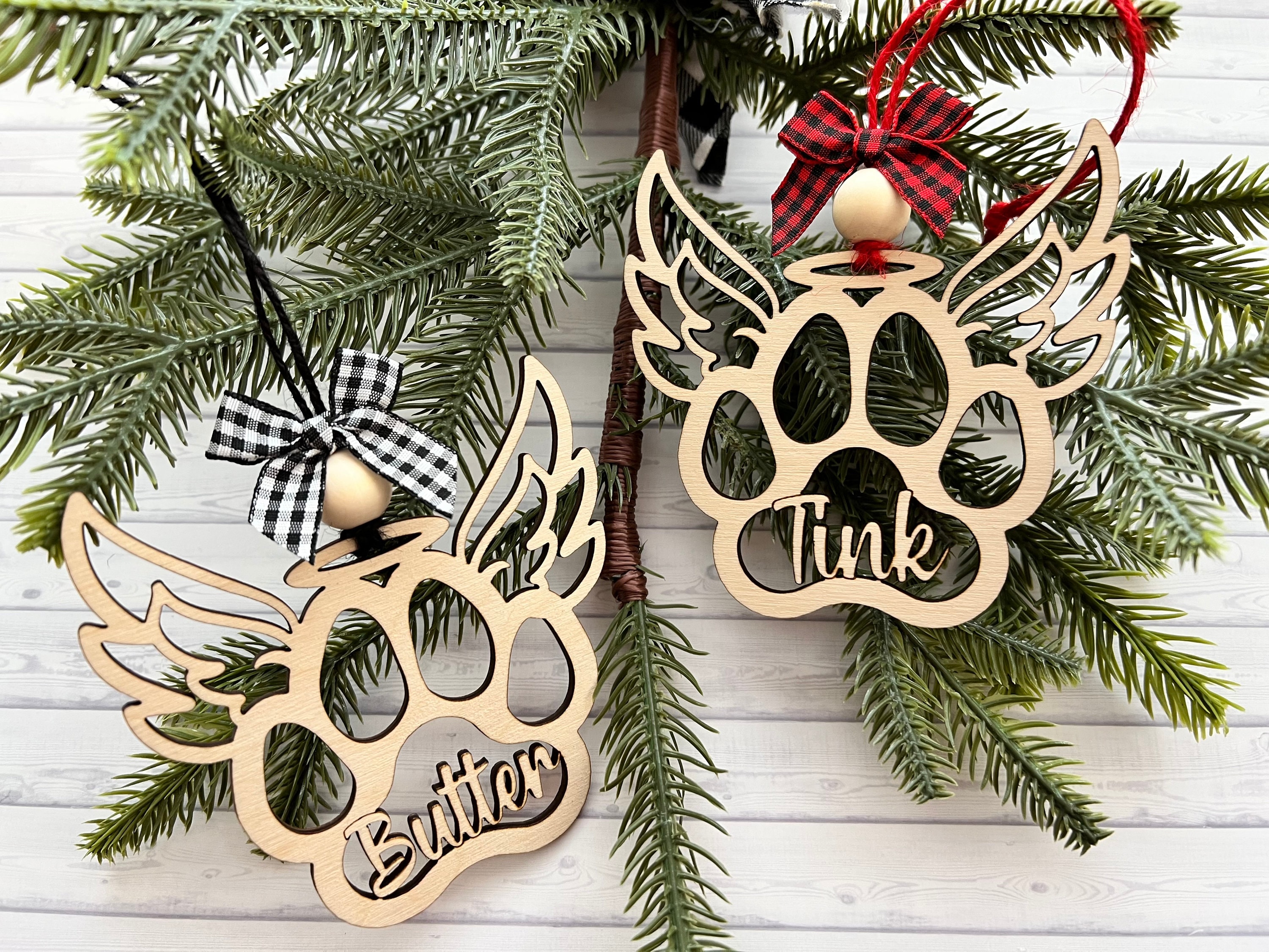 Pet Angel Paw Ornament Angel Wings Pet Loss Ornament | Etsy