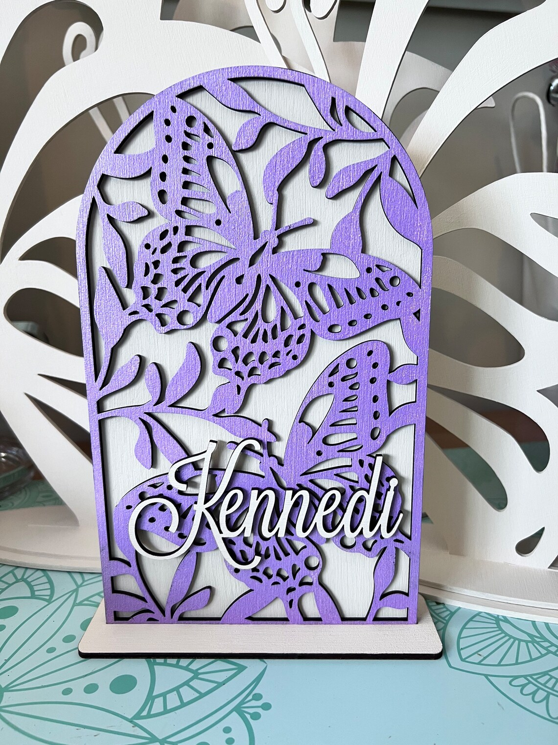 Personalized Butterfly Name Sign Freestanding Custom Wood - Etsy