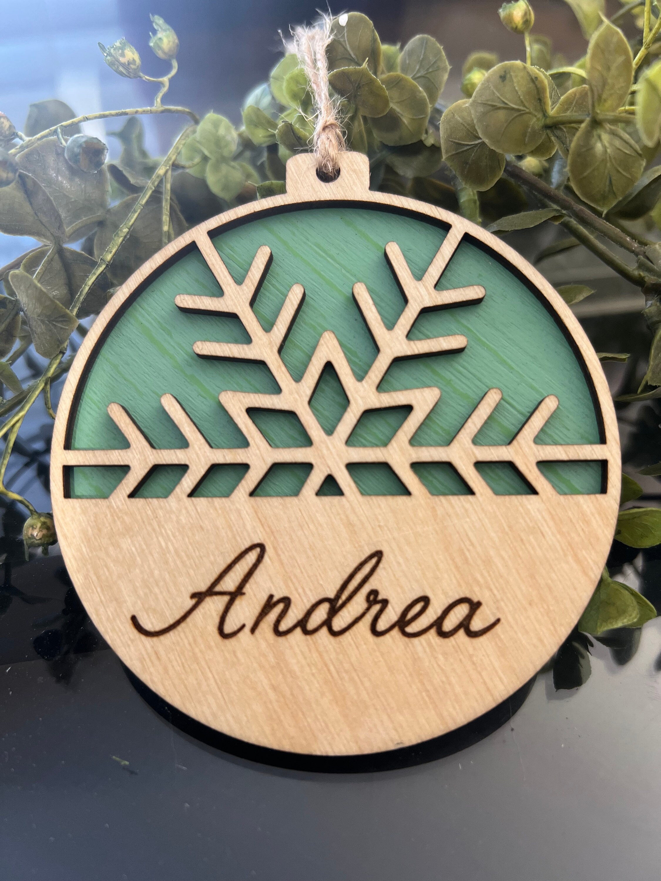 Personalized Snowflake Ornament, Custom Engraved Wooden Name Tag ...