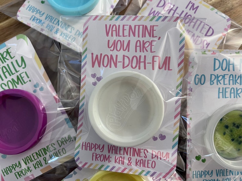 Classroom Valentine Playdoh Cards Non Candy Valentines Day - Etsy