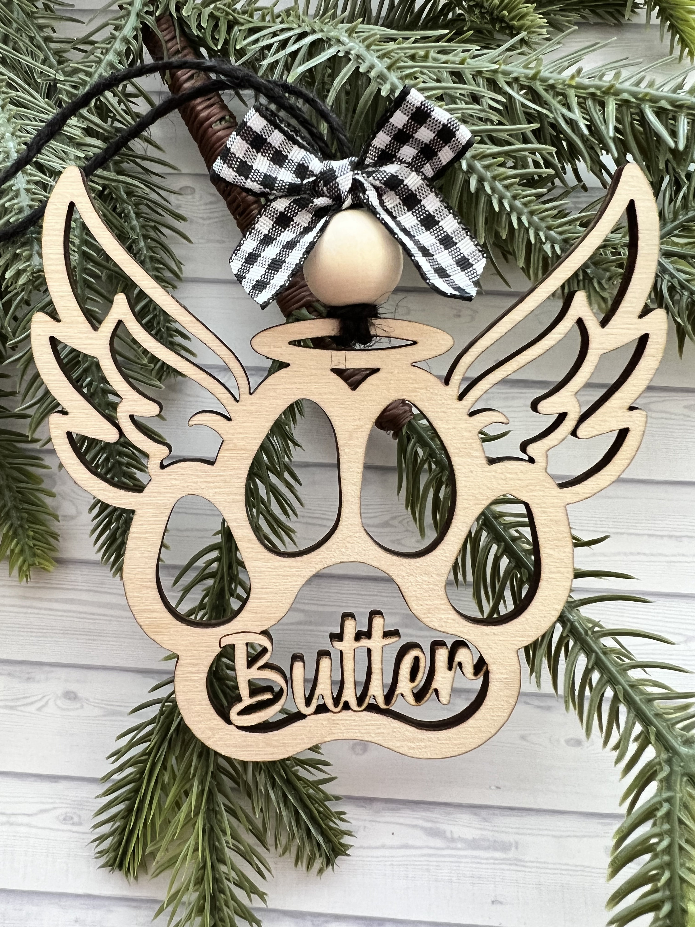 Pet Angel Paw Ornament Angel Wings Pet Loss Ornament | Etsy