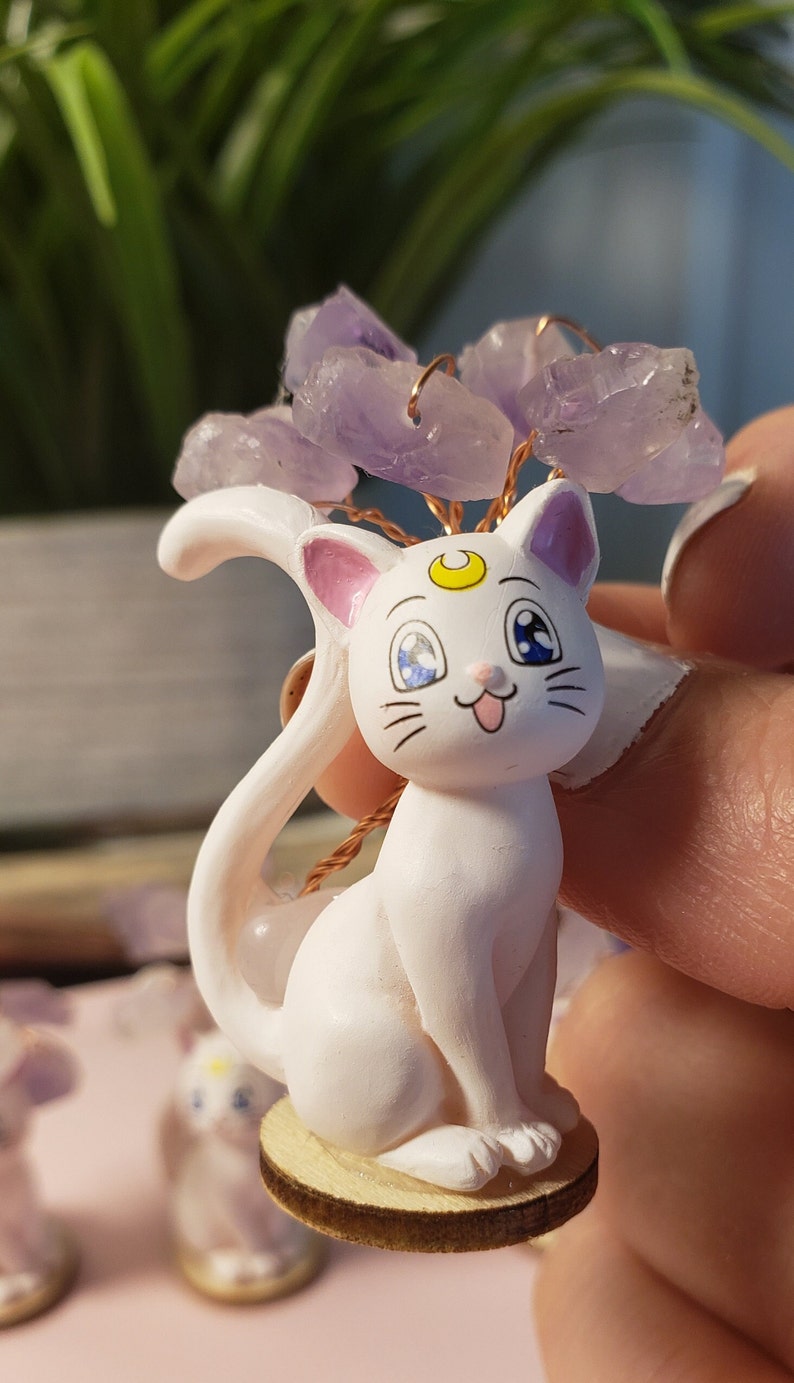 Sailor Moon Mini Artemis Carving and Amethyst Crystal Tree - Etsy