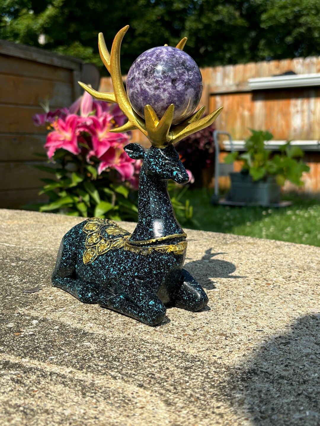 Large 8" Elk Sphere Stand, Resin, Deer Stand, Crystal Sphere Stand - Etsy