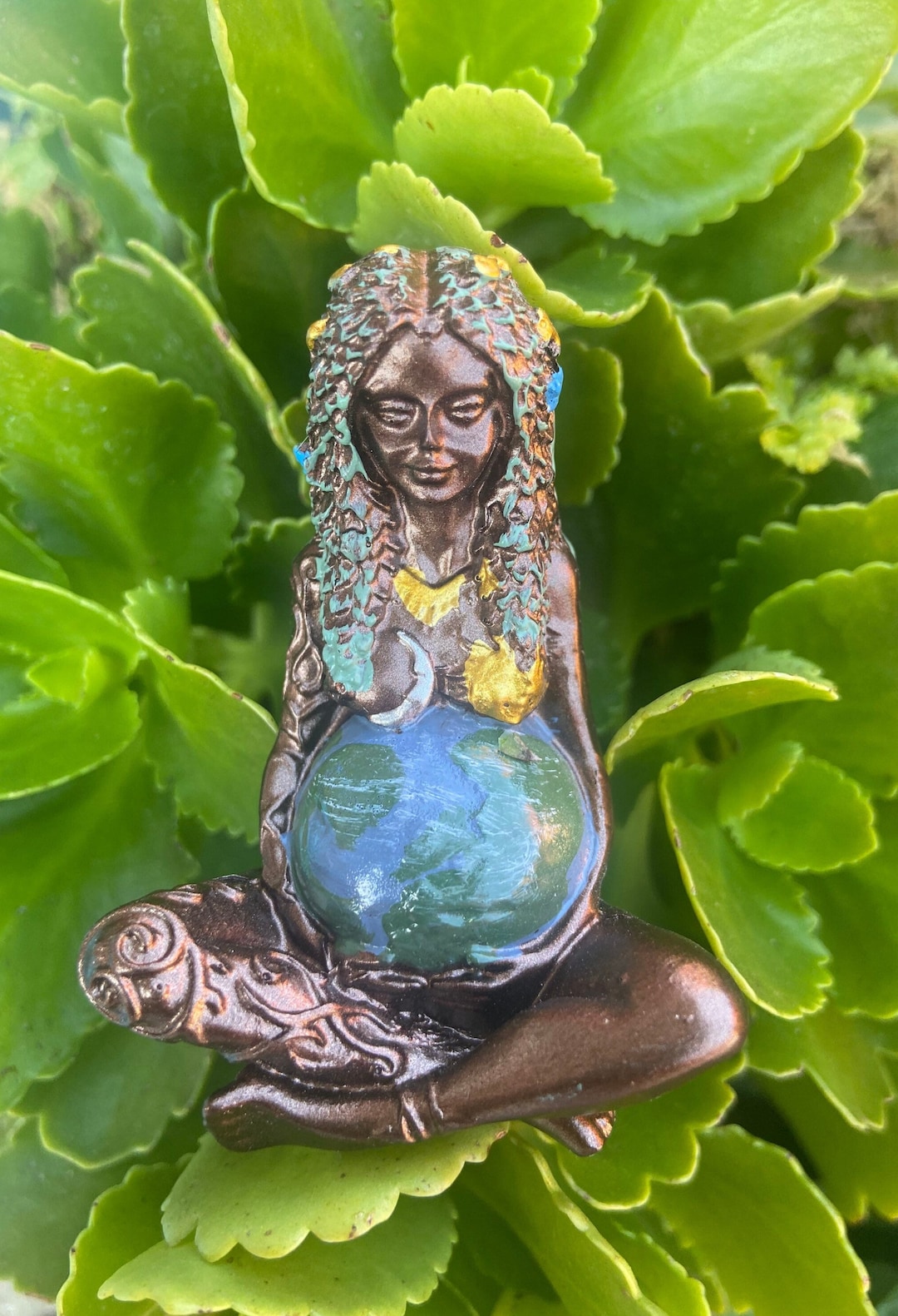 2.8 Mother of Earth Mother Nature Carving statue home Décor GAIA Bronze ...