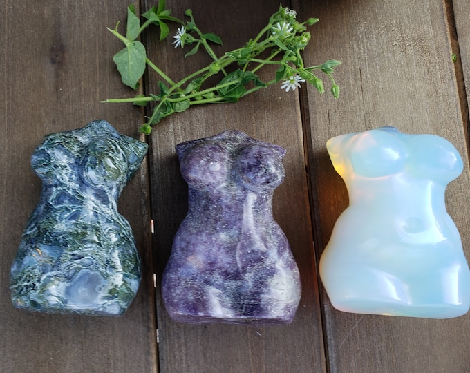Crystal Goddess Body, Woman' Body, Moss Agate, Opalite, Lepidolite ...
