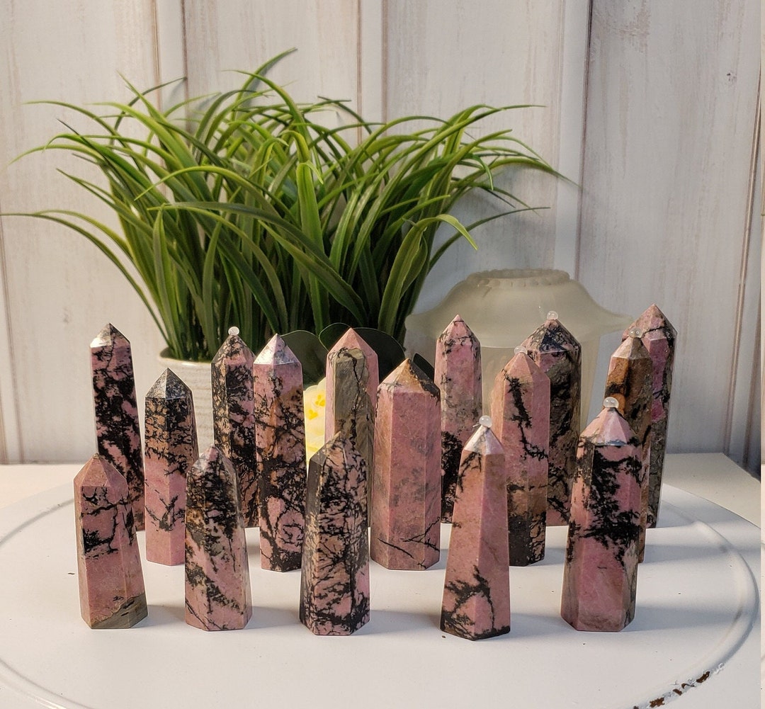 Rhodonite Crystal Point - Etsy
