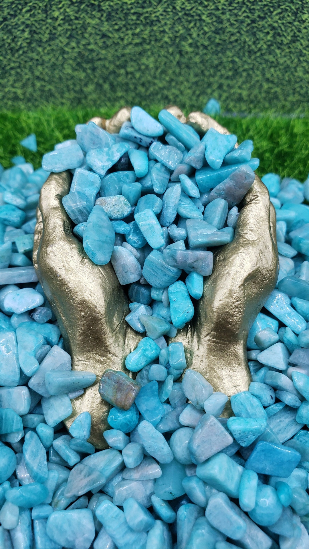 50g Bags of Amazonite Crystal Chips, Tumbled Chips, Natural Amazonite ...