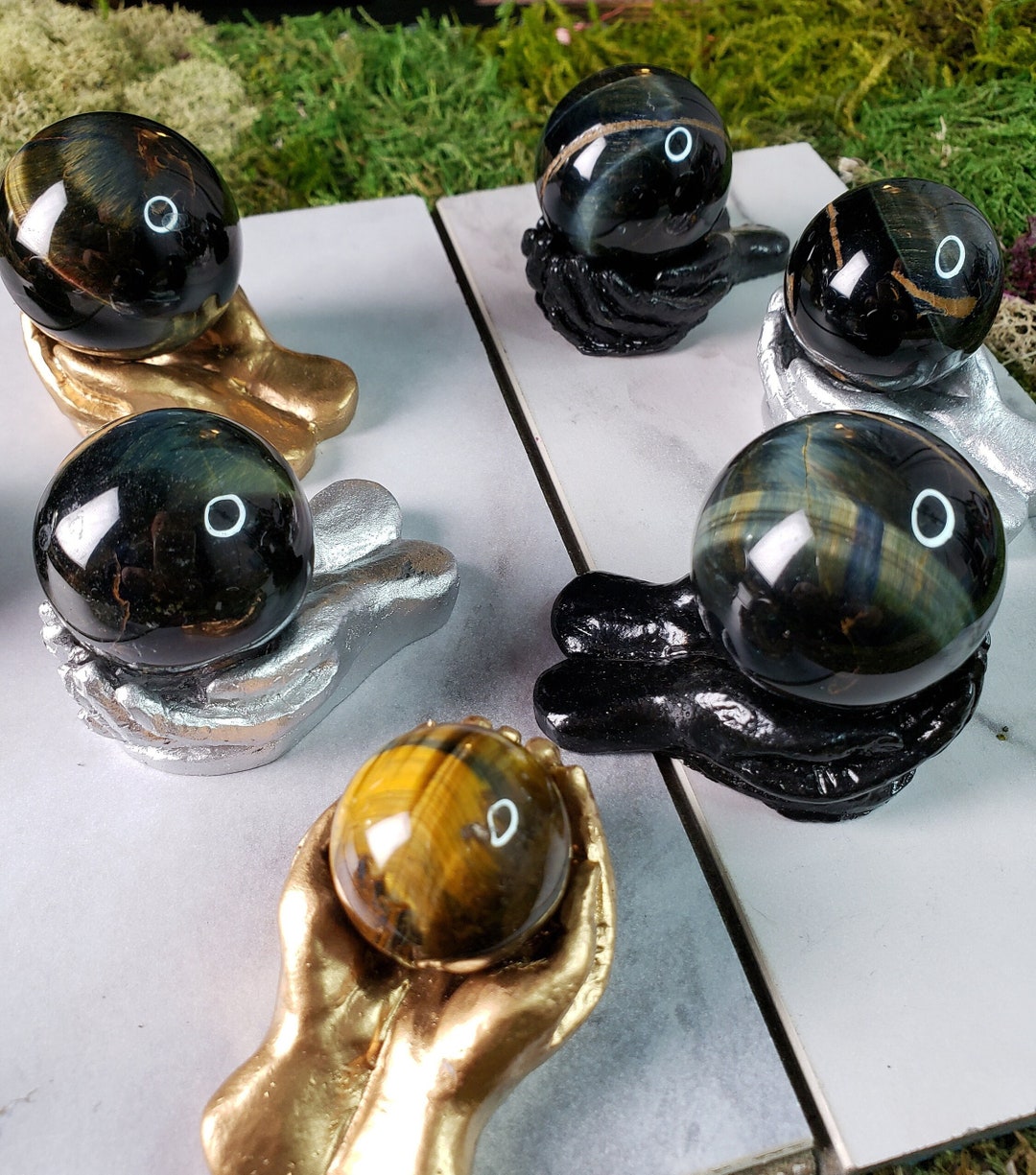 Blue Tigers Eye Sphere, Crystal Sphere, Tigers Eye, Blue Flash, Crystal ...