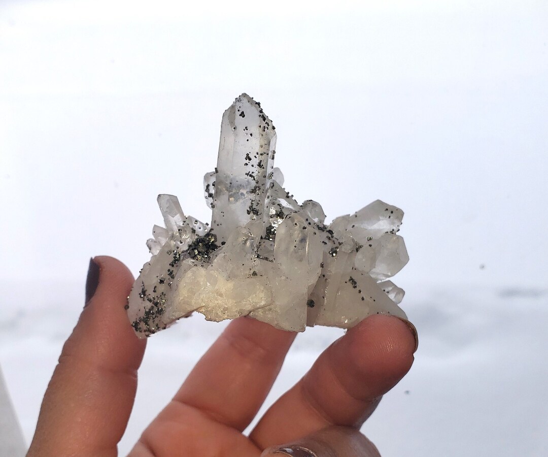 Pyrite Cubic Quartz Cluster, Quartz Cluster, Pyrite - Etsy