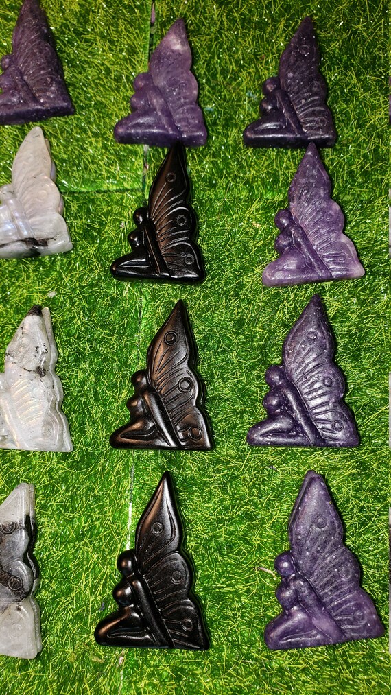 Natural Mini Crystal Fairy Fire Quartz Fairy Crystal Carving - Etsy