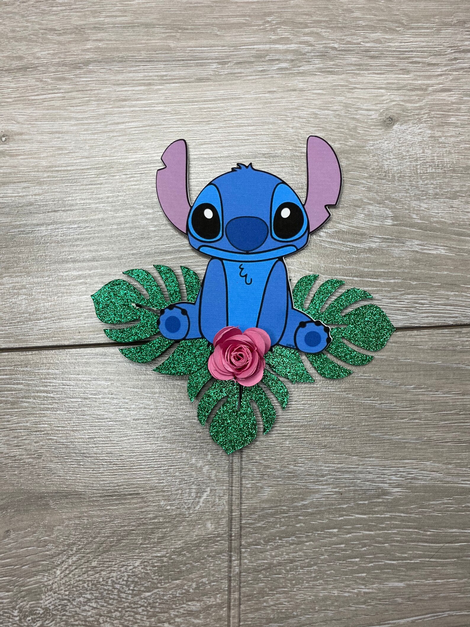 Stitch Birthday Cake Topper With 3D Flower Cake Decoration | Etsy