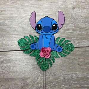 Stitch Birthday Cake Topper With 3D Flower Cake Decoration Lio & Stitch ...