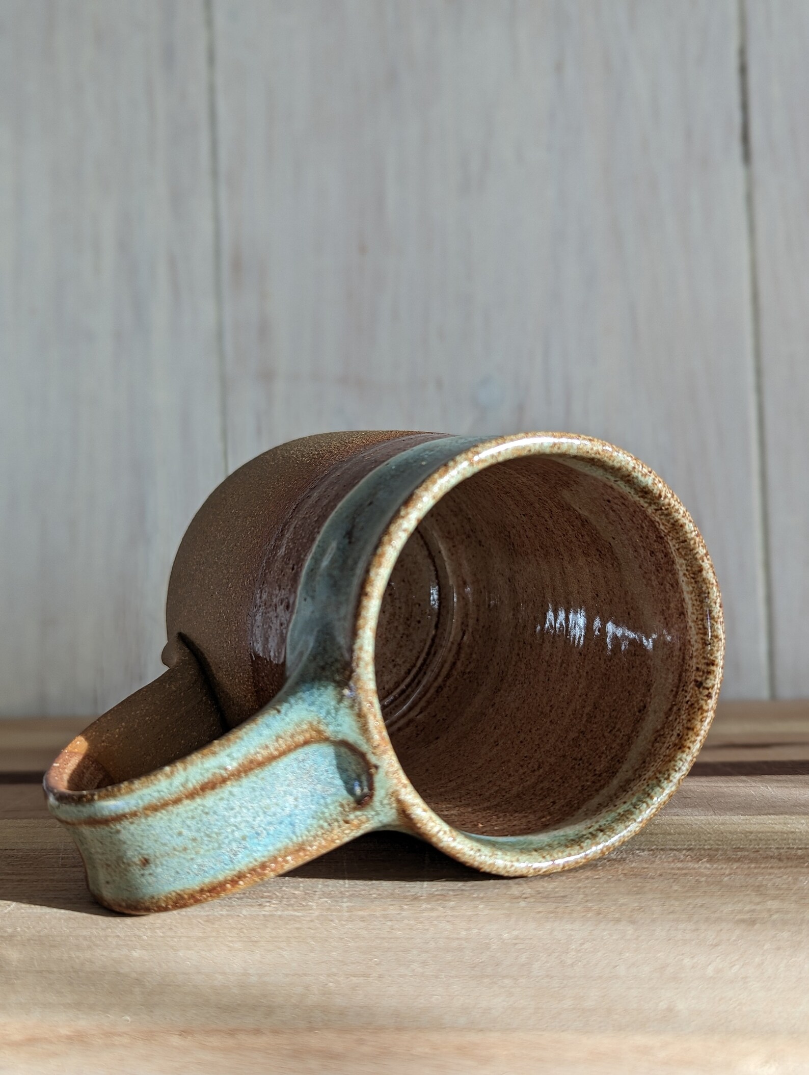 Medium Desert Beach Mug / Blue and Brown Mug / Handmade Ceramic Mug ...
