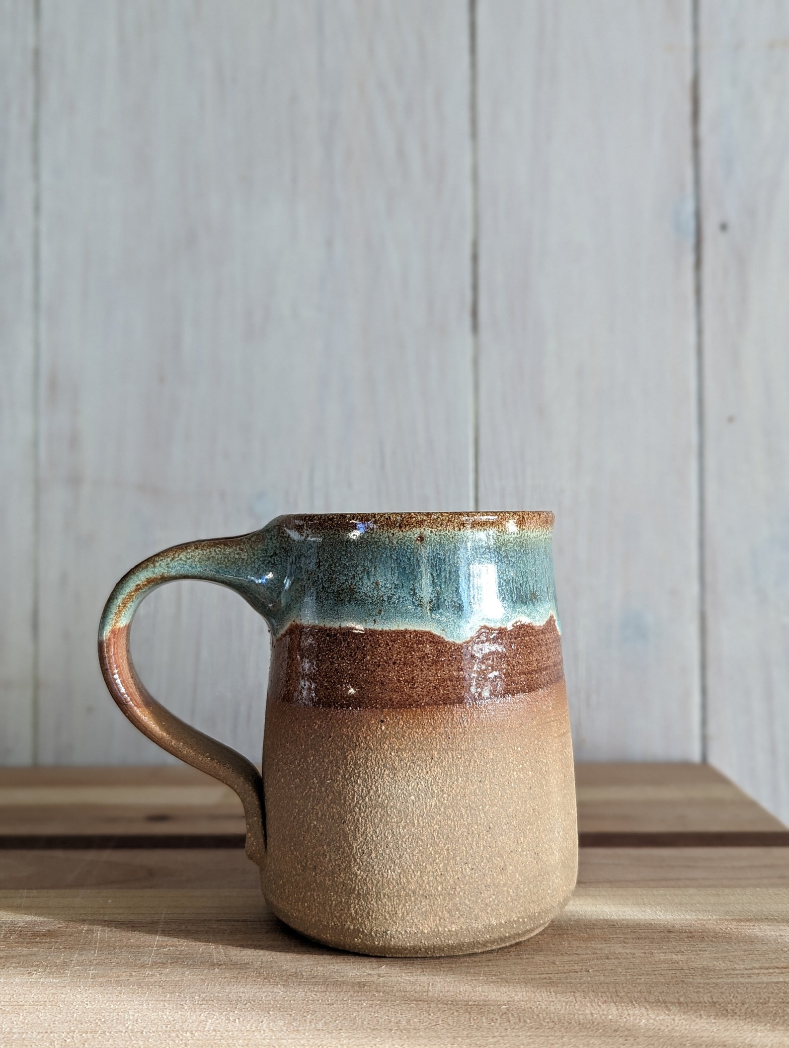 Medium Desert Beach Mug / Blue and Brown Mug / Handmade Ceramic Mug ...