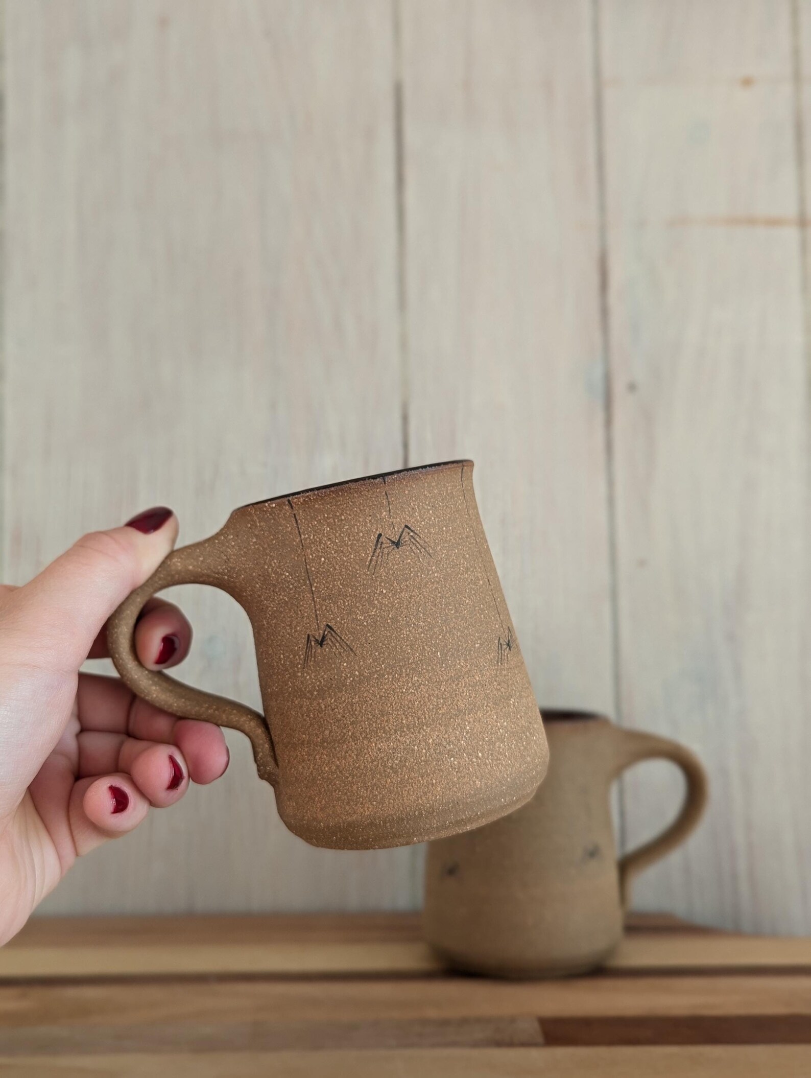 Spider Mug / Hand-painted Spider Mug / Hand-thrown Mug / Cozy Stoneware ...