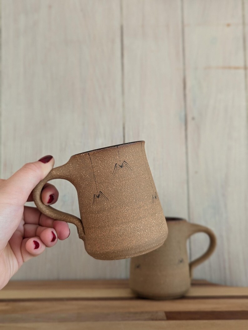 Spider Mug / Hand-painted Spider Mug / Hand-thrown Mug / Cozy Stoneware ...