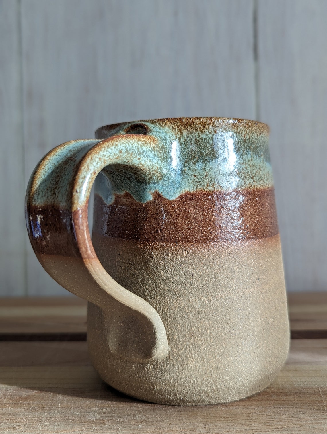 Medium Desert Beach Mug / Blue and Brown Mug / Handmade Ceramic Mug ...