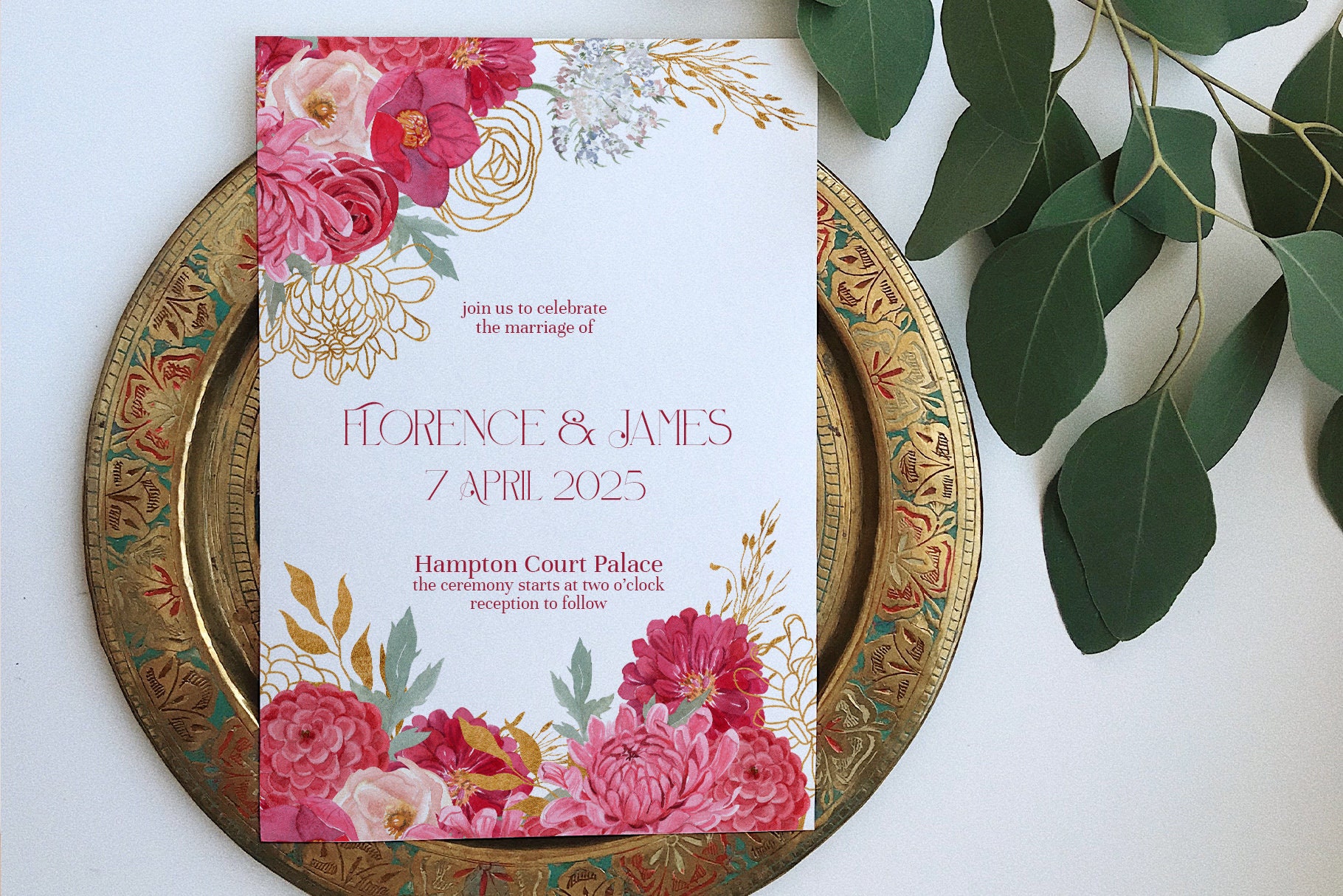Floral Frames Watercolor Clipart, Viva Magenta Flower Heart Wreath ...