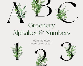 Eucalyptus Alphabet, Numbers Clipart Set, Greenery Letters, Eucalyptus Wedding Invitation PNG ...