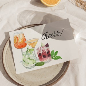 Watercolor Cocktail Clipart, Fruity Summer Fizz Alcohol Drink Aperol ...