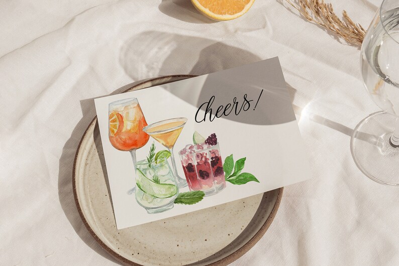 Watercolor Cocktail Clipart, Fruity Summer Fizz Alcohol Drink Aperol ...