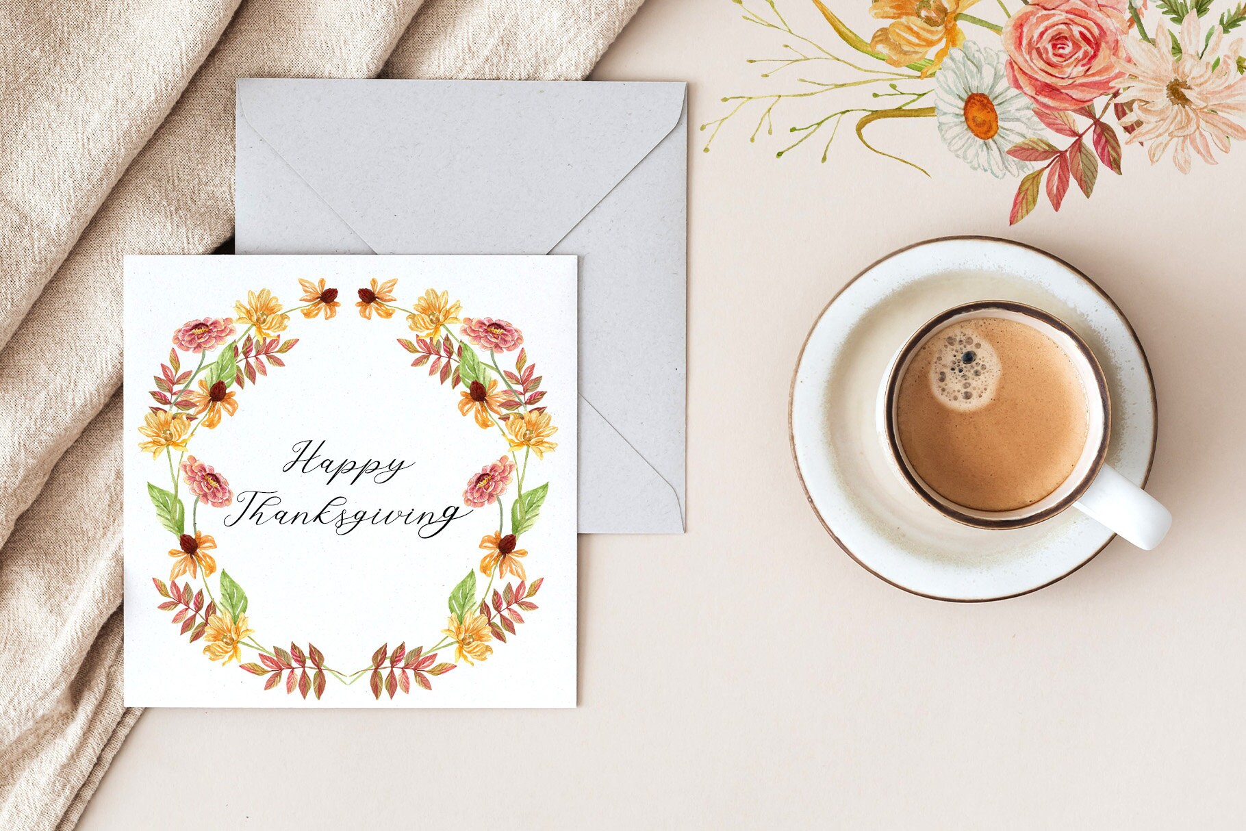 Watercolor Autumn Wreaths Clipart - Delicate Fall Wildflower Wreath ...